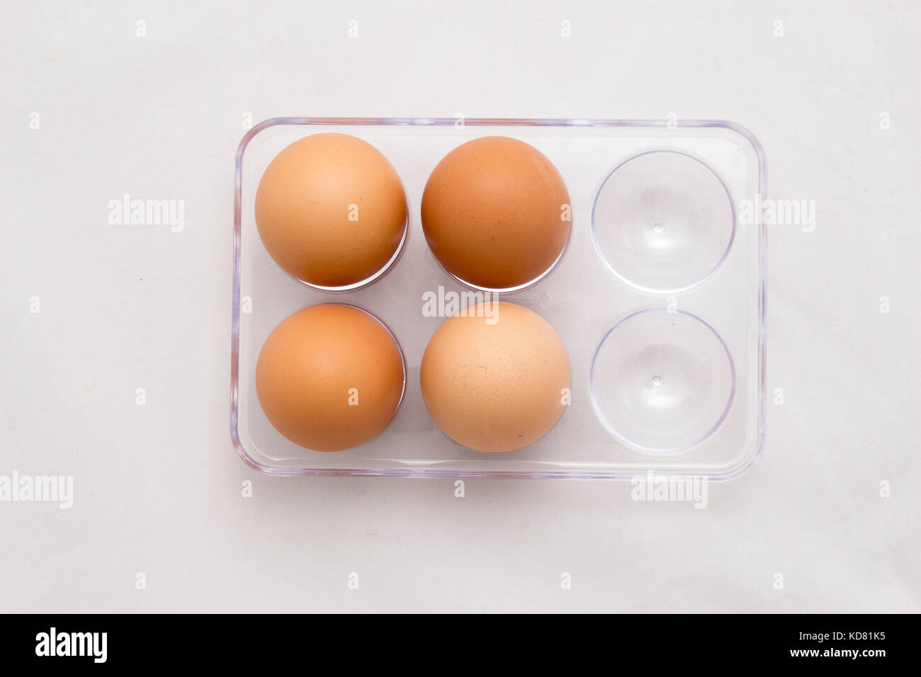 Egg Tray, Four Eggs, Six Eggs Minus Two, Isolated on White Background ...