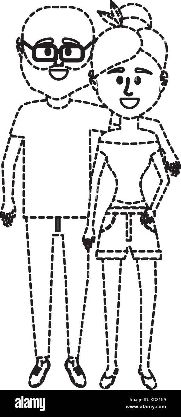 dotted shape couple together with clouthes design Stock Vector Image ...