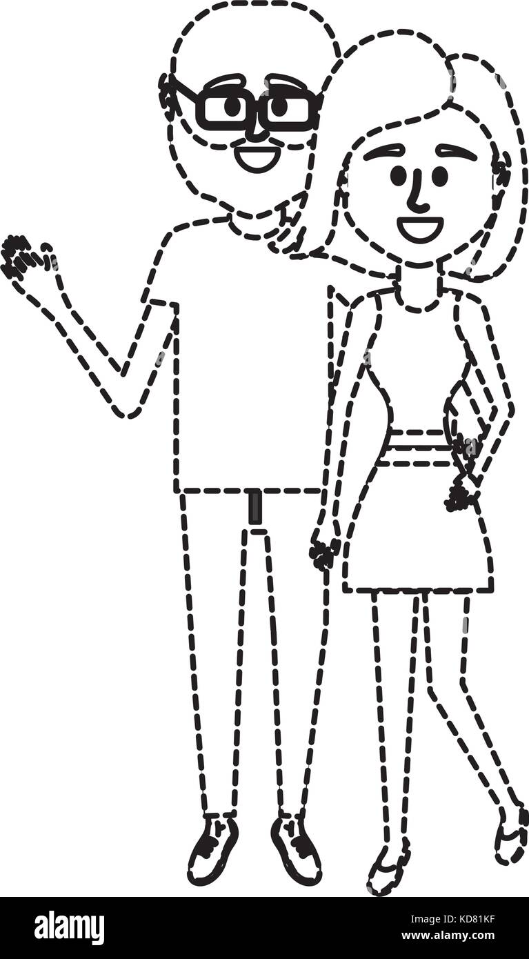 dotted shape couple together with clouthes design Stock Vector Image ...