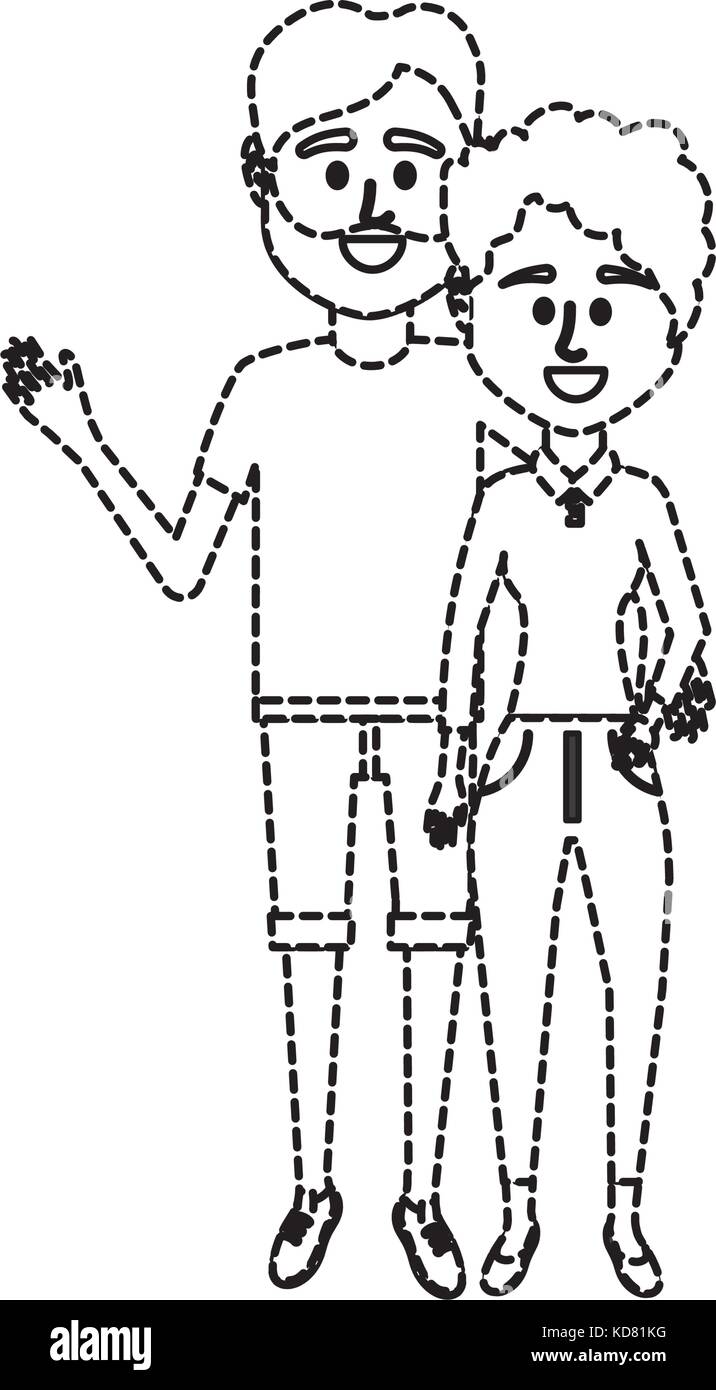 dotted shape couple together with clouthes design Stock Vector Image ...