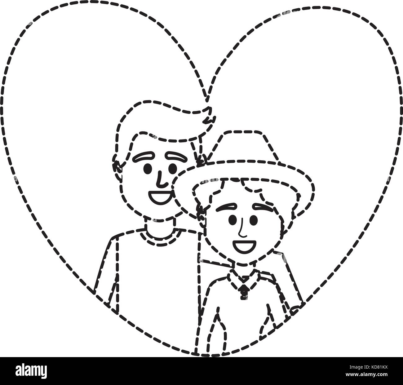 Illustration family inside heart shape Stock Vector Images - Alamy