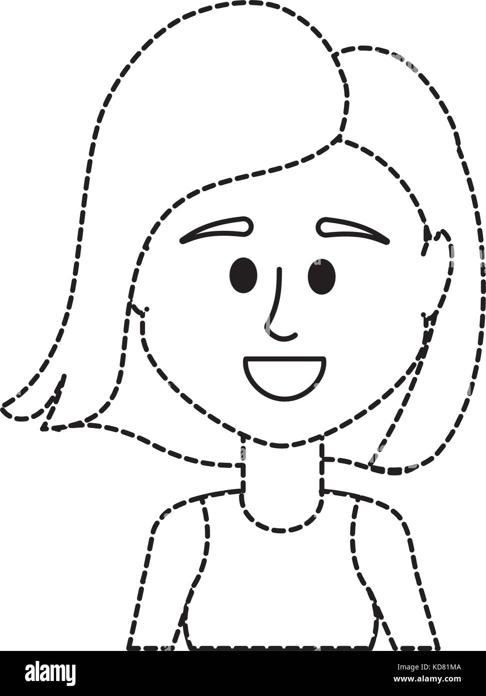 dotted shape avatar woman with hairstyle and blouse design Stock Vector ...