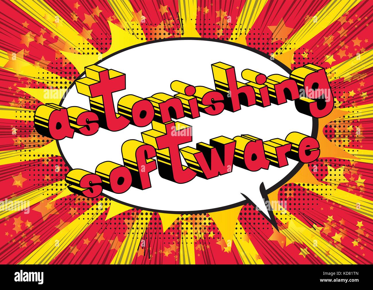 Astonishing Software - Comic book style word on abstract background ...