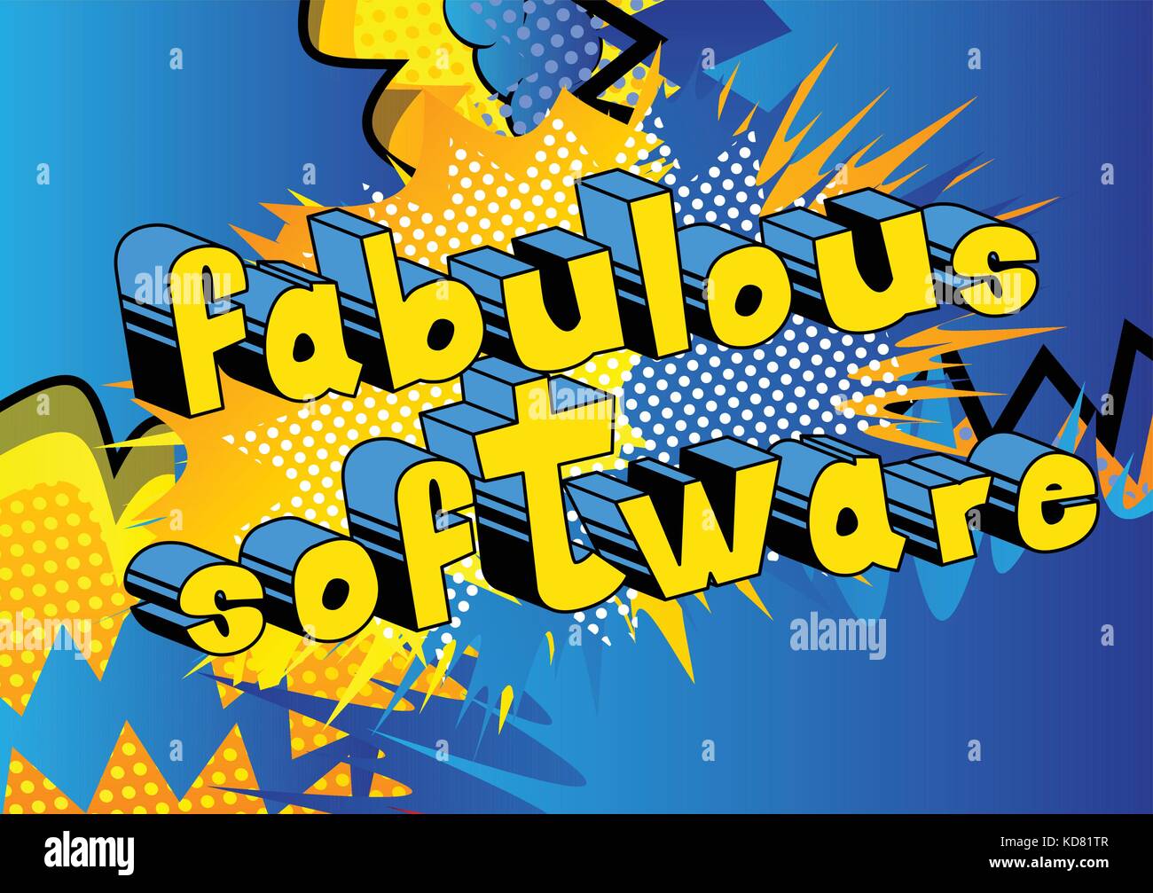 Fabulous Software - Comic book style word on abstract background Stock ...