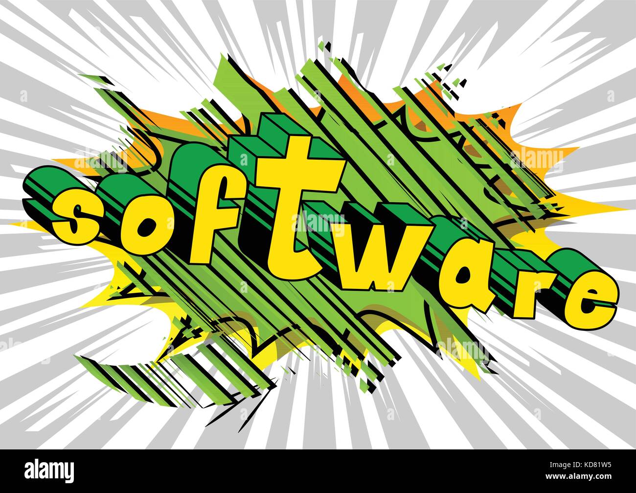 Software - Comic book style word on abstract background Stock Vector ...