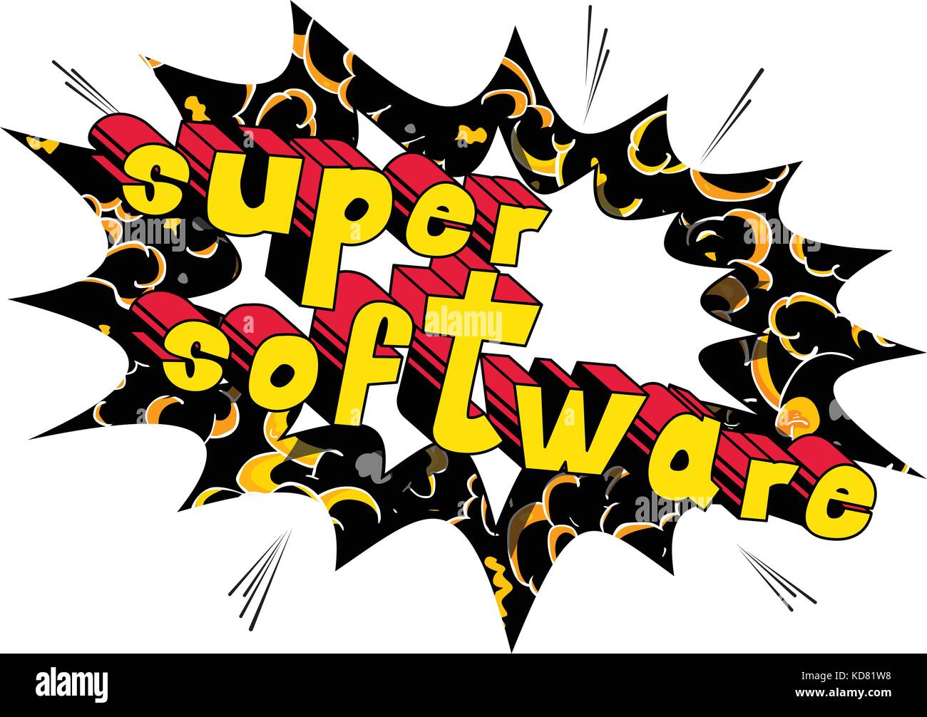 Super Software - Comic book style word on abstract background Stock ...