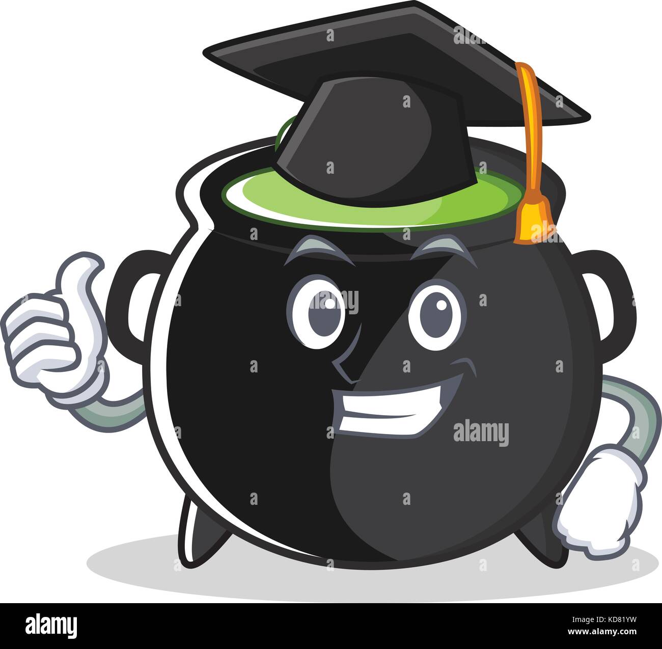 Graduation magic cauldron character cartoon Stock Vector Image & Art ...