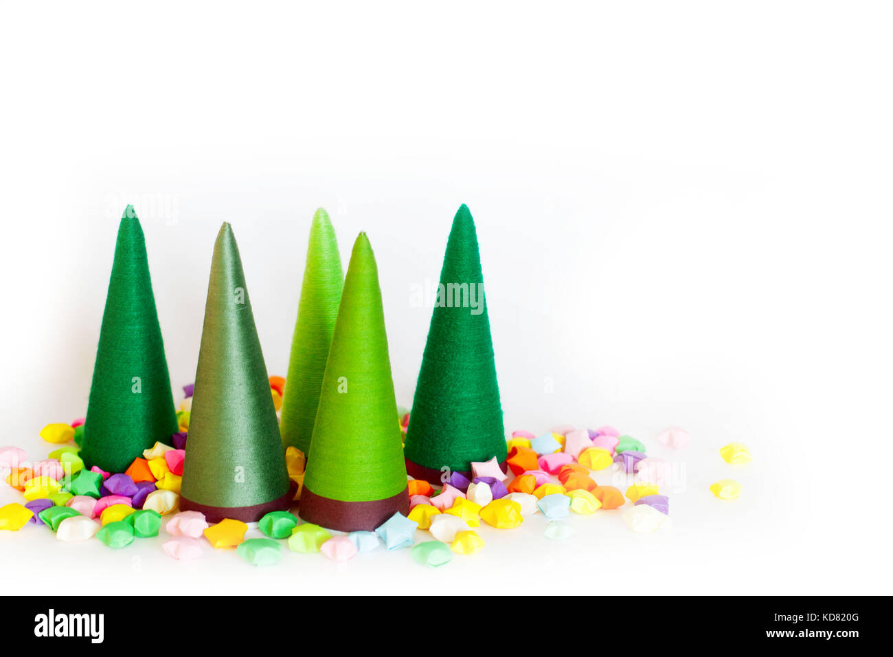 A handmade Alternative Christmas tree. White background Stock Photo - Alamy