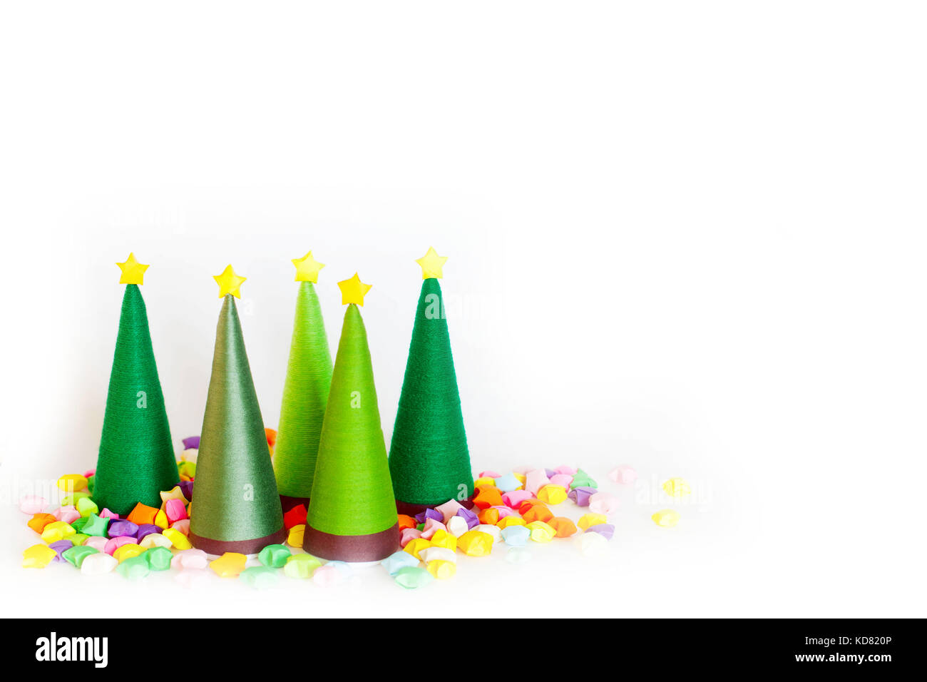 A handmade Alternative Christmas tree. White background Stock Photo - Alamy