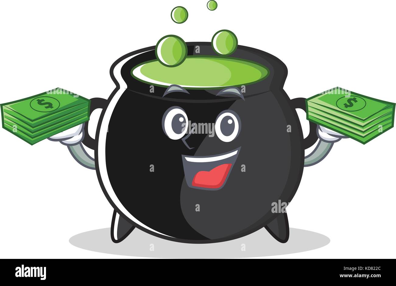 With money magic cauldron character cartoon Stock Vector Image & Art ...