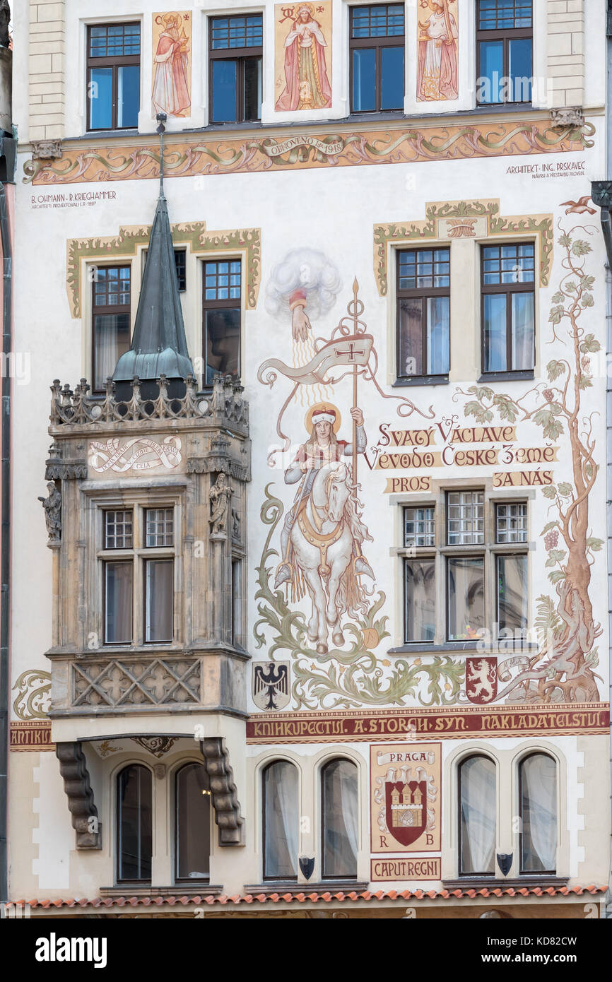 Painted facade in prague hi-res stock photography and images - Alamy