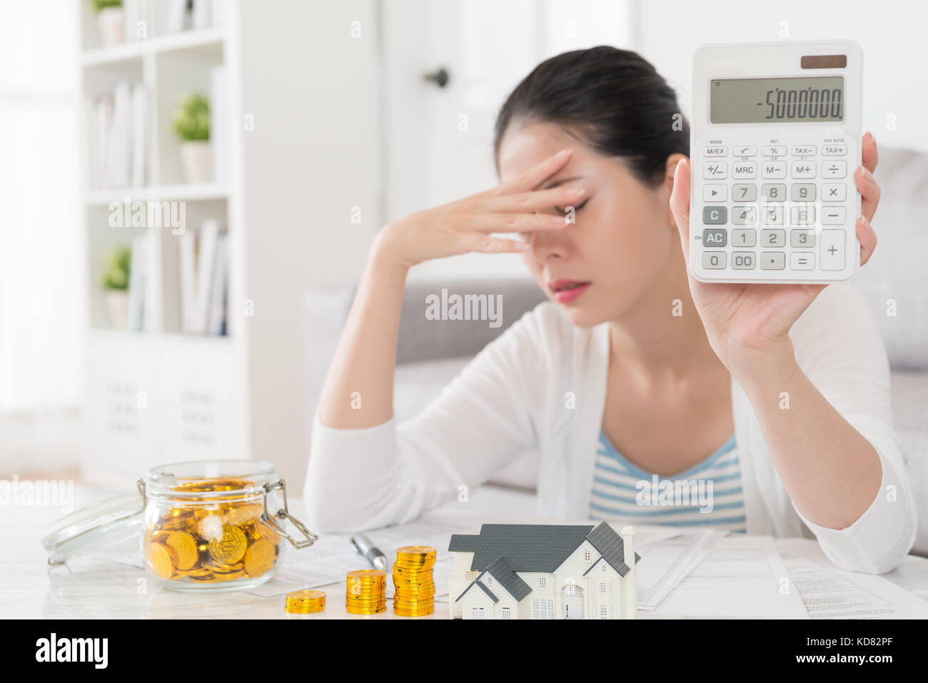selective focus photo of pretty elegant housewife showing family ...