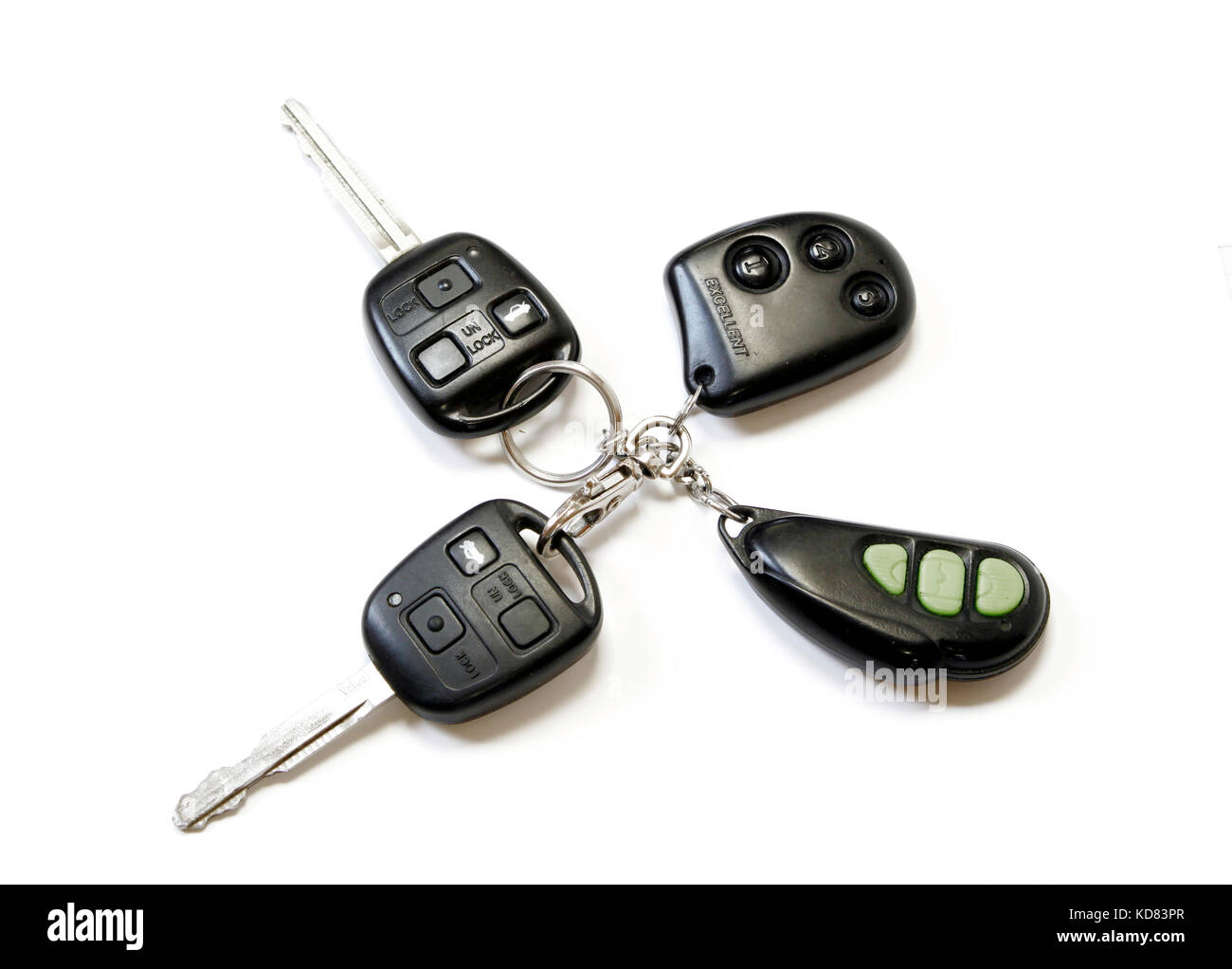 A car keys with remote on white background Stock Photo - Alamy