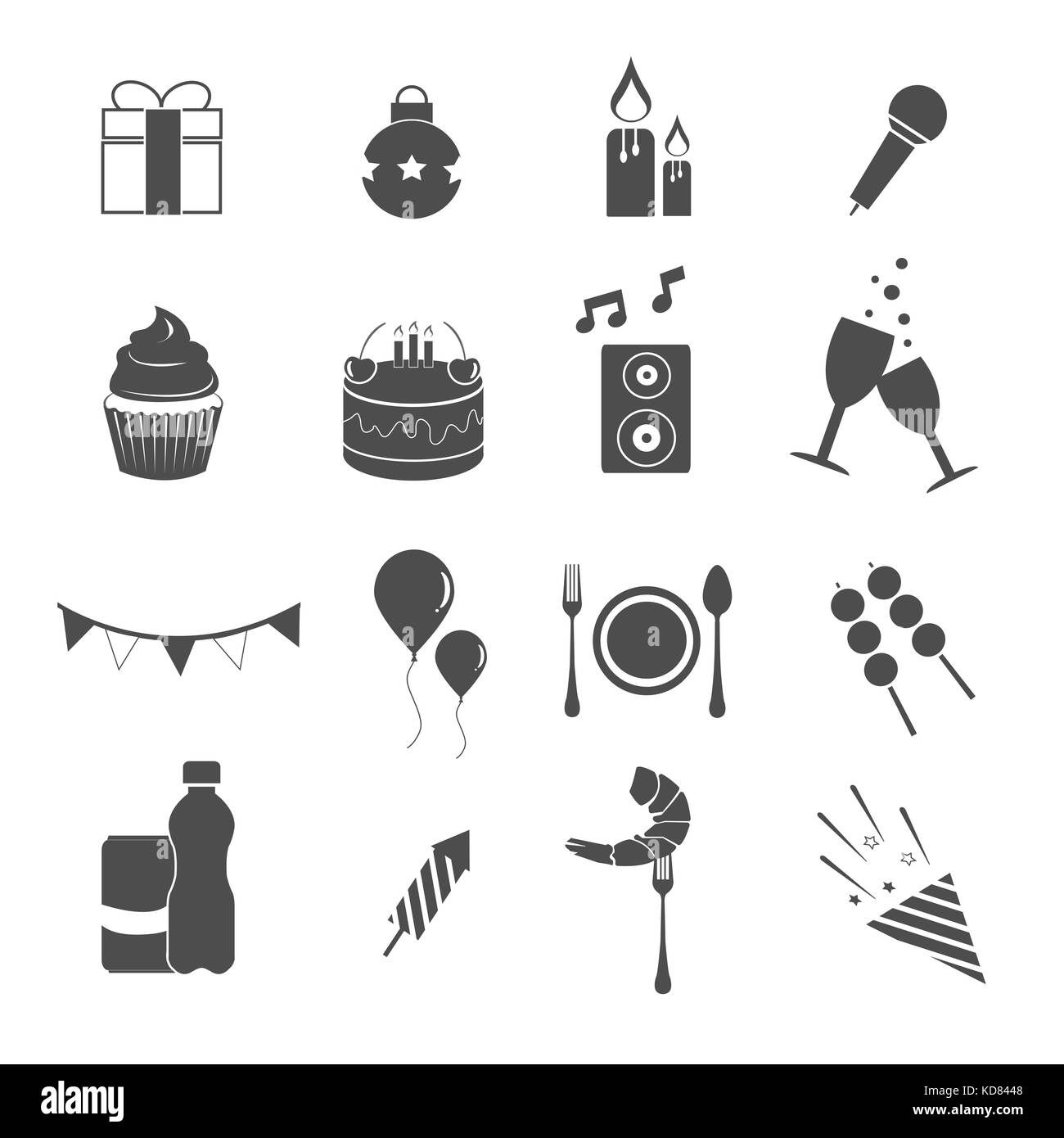 Birthday hat vector Black and White Stock Photos & Images - Alamy