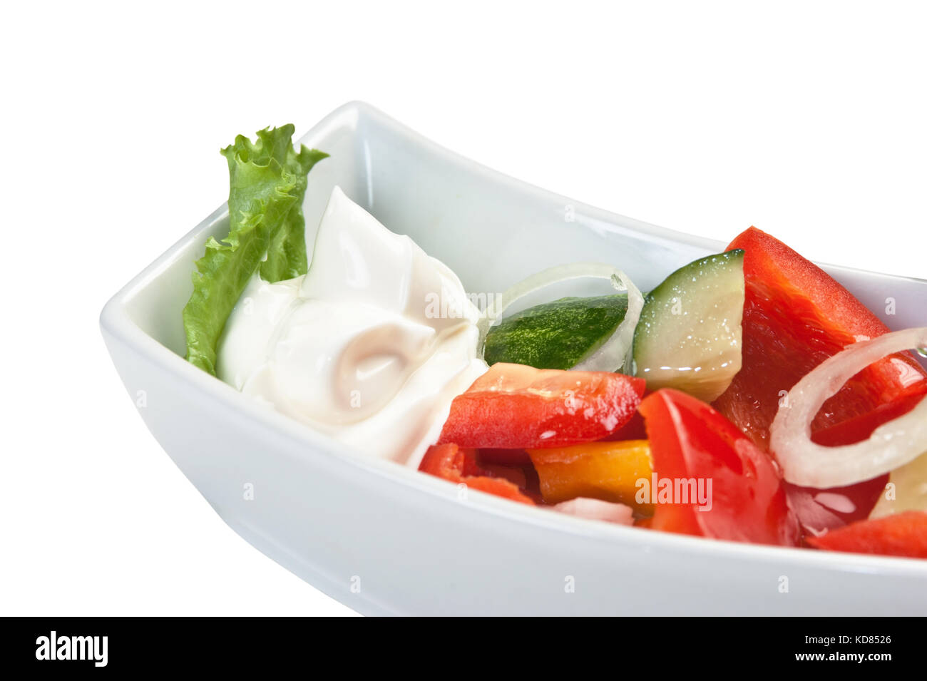 Vegetable salad isolated on white background Stock Photo - Alamy