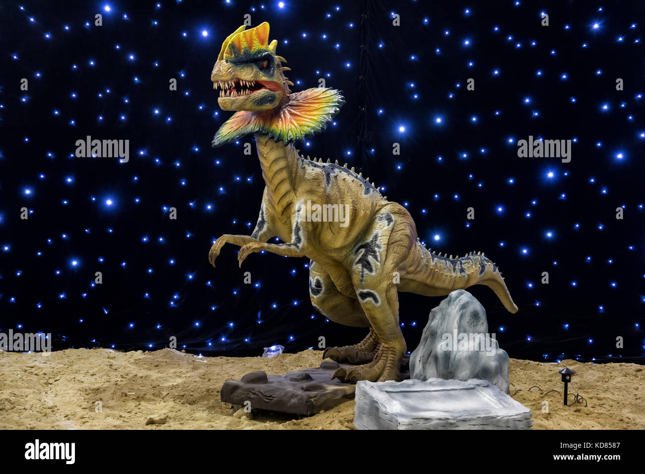 realistic of beautiful dinosaur model in the theme park in Thessaloniki ...