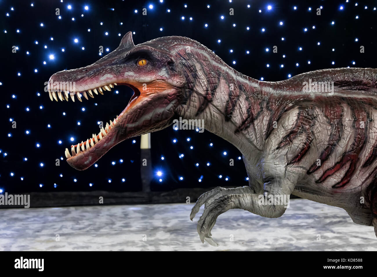 realistic of beautiful dinosaur model in the theme park in Thessaloniki ...