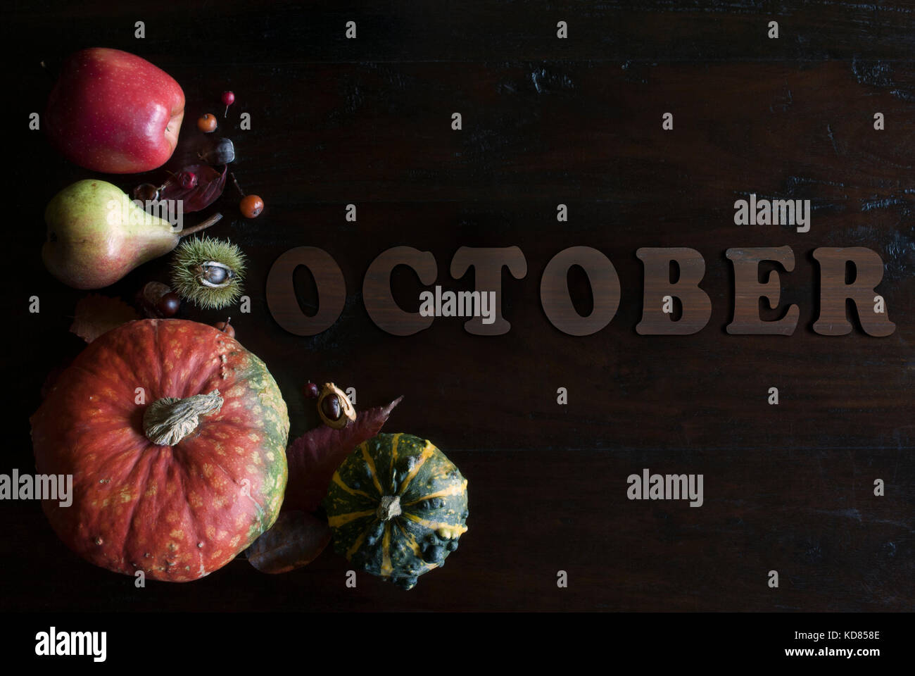 Autumn composition pumpkins chestnuts hi-res stock photography and ...