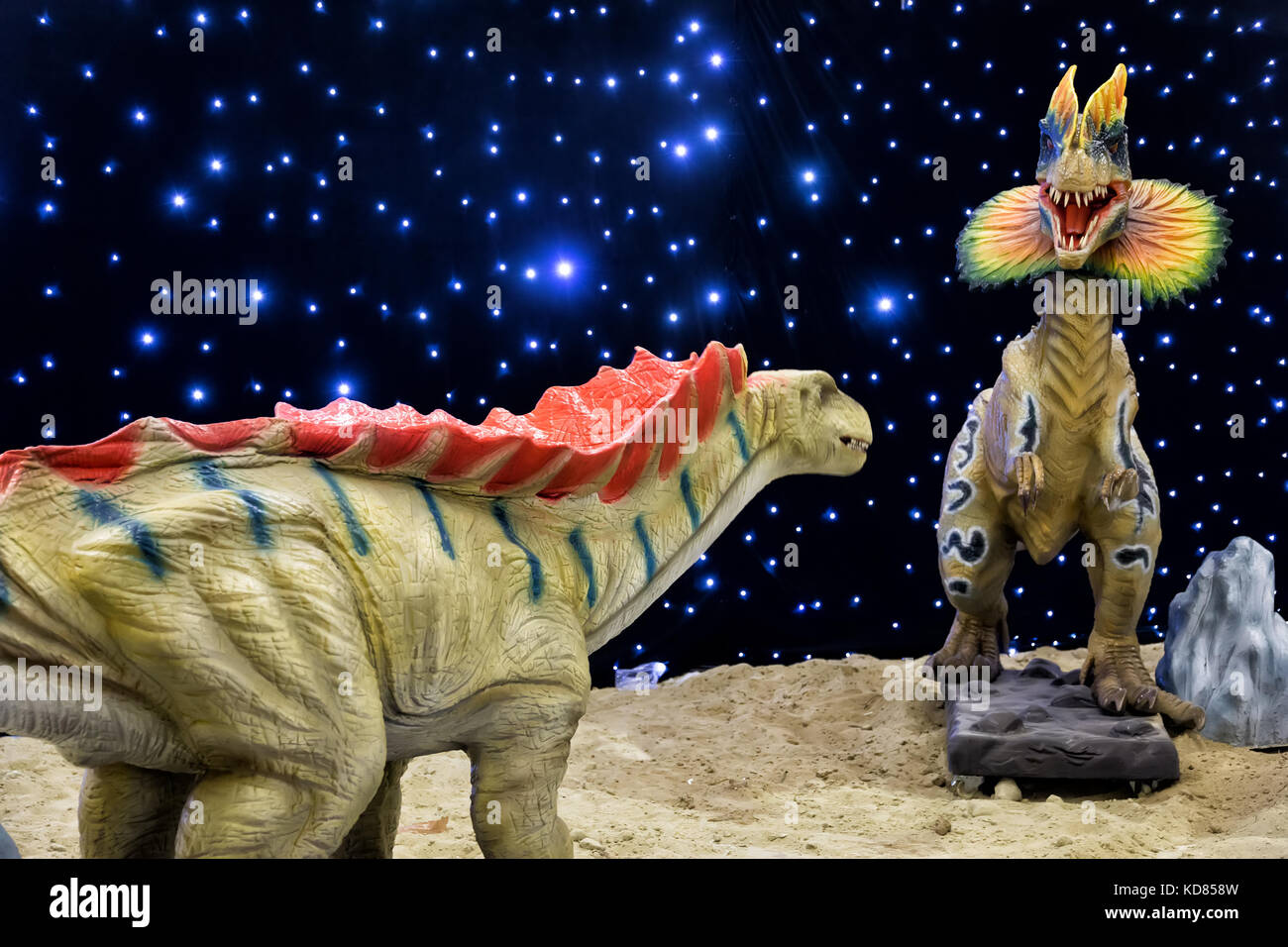 realistic of beautiful dinosaur model in the theme park in Thessaloniki ...