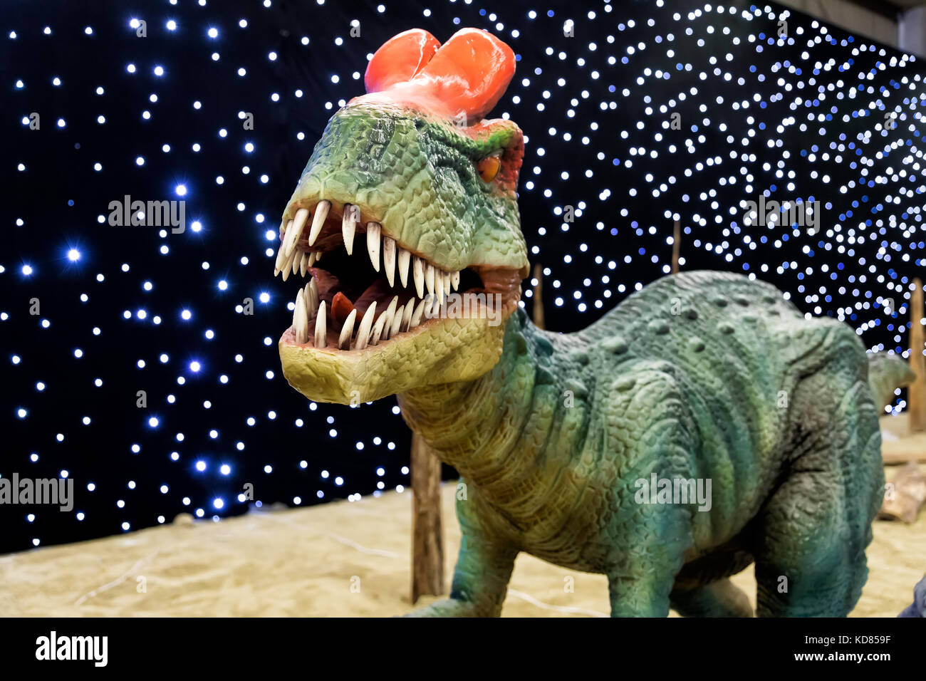 realistic of beautiful dinosaur model in the theme park in Thessaloniki ...