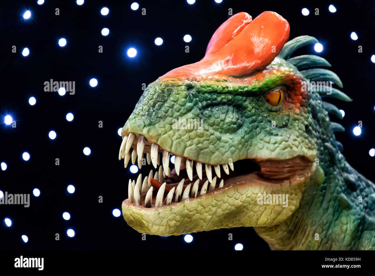 realistic of beautiful dinosaur model in the theme park in Thessaloniki ...