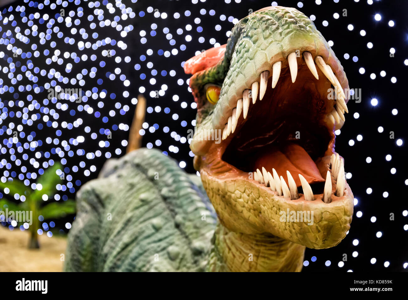 realistic of beautiful dinosaur model in the theme park in Thessaloniki ...