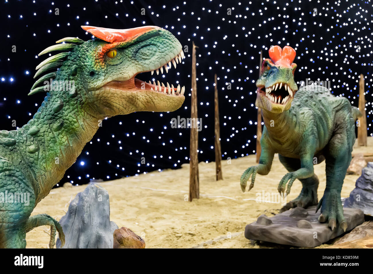 realistic of beautiful dinosaur model in the theme park in Thessaloniki ...