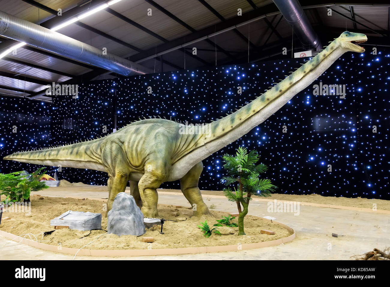 realistic of beautiful dinosaur model in the theme park in Thessaloniki ...