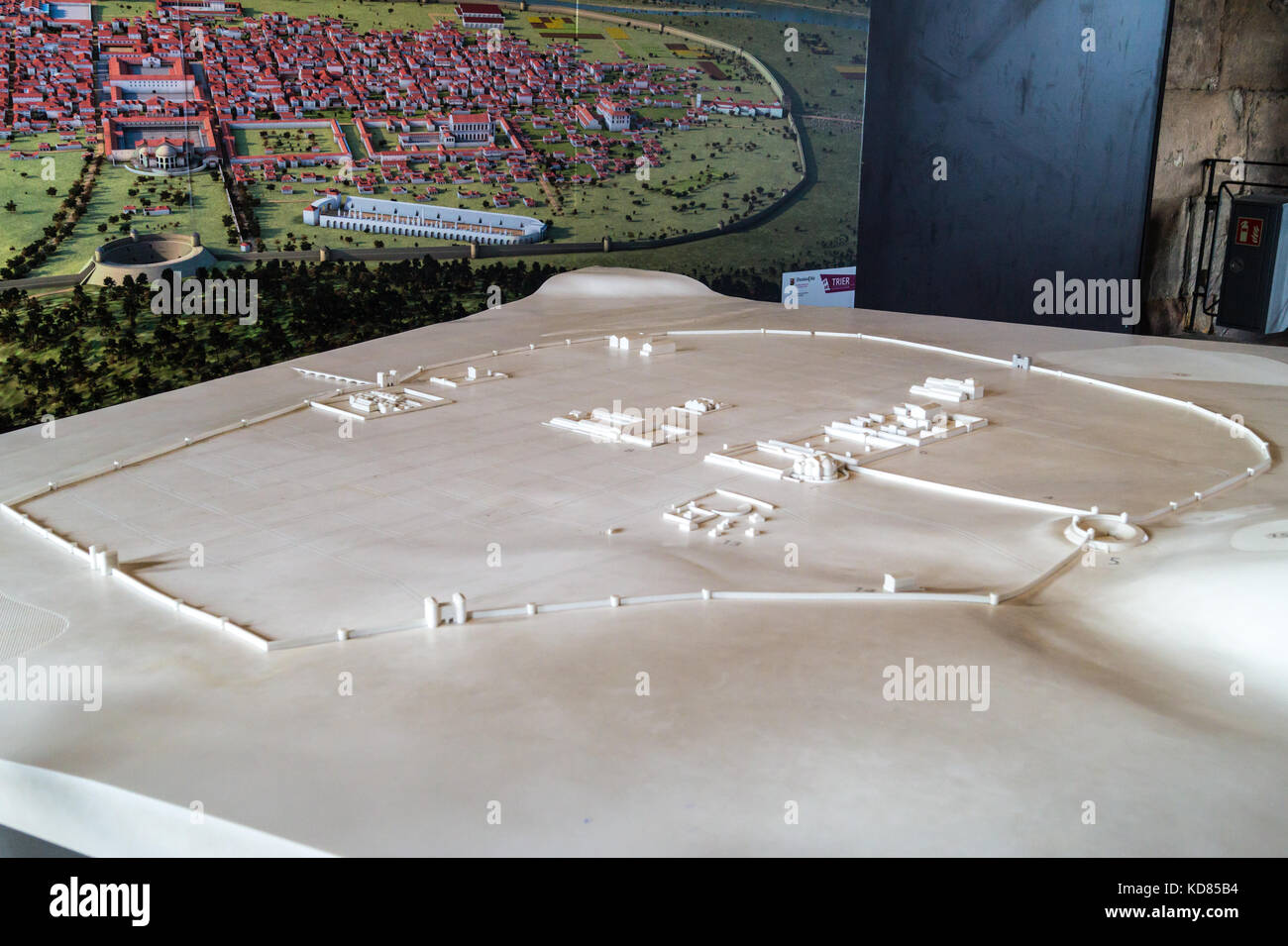 Scale model of Roman Trier with a panoramic painting, Porta Nigra ...