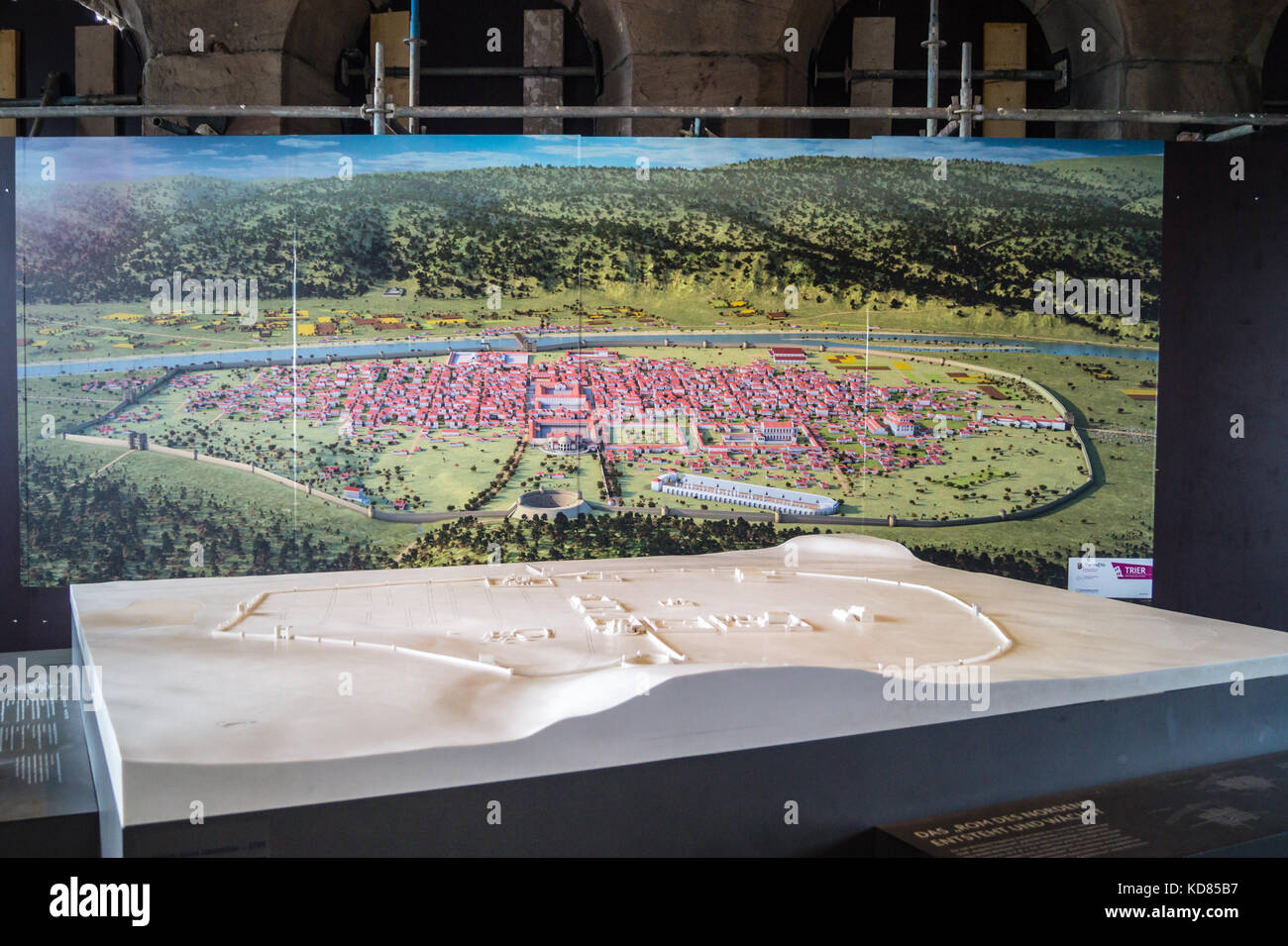 Scale model of Roman Trier with a panoramic painting, Porta Nigra ...