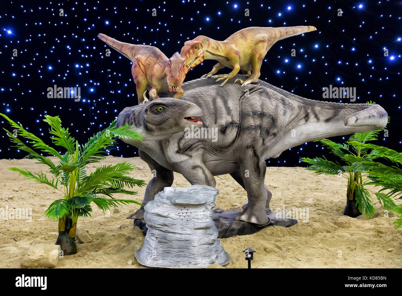 realistic of beautiful dinosaur model in the theme park in Thessaloniki ...