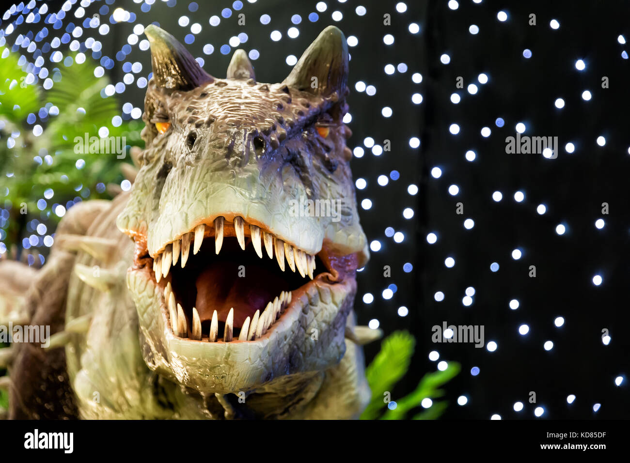 realistic of beautiful dinosaur model in the theme park in Thessaloniki ...