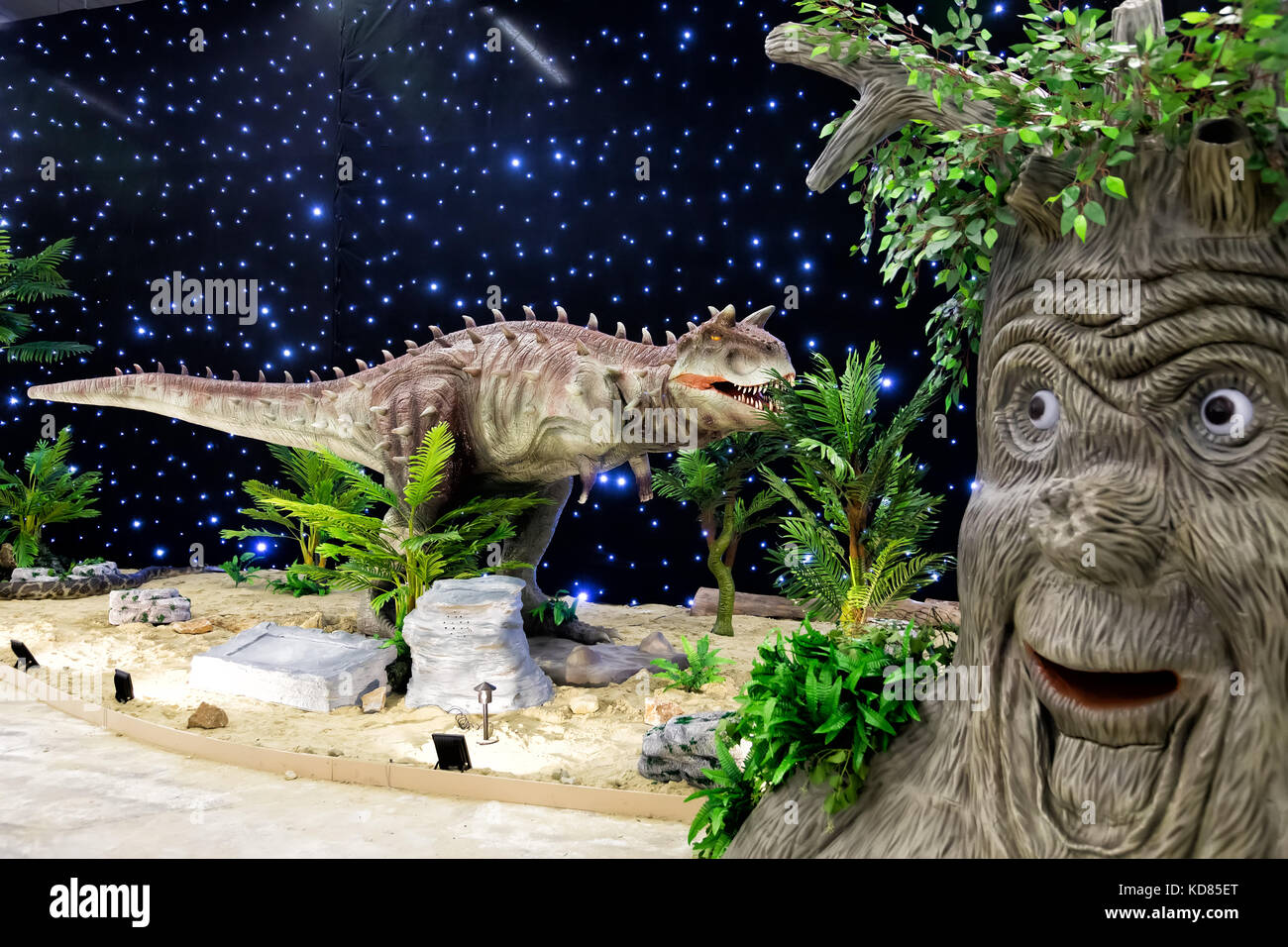 realistic of beautiful dinosaur model in the theme park in Thessaloniki ...