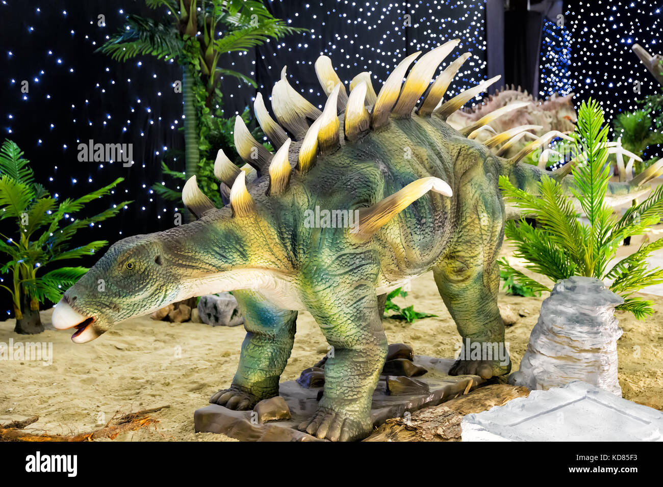 realistic of beautiful dinosaur model in the theme park in Thessaloniki ...