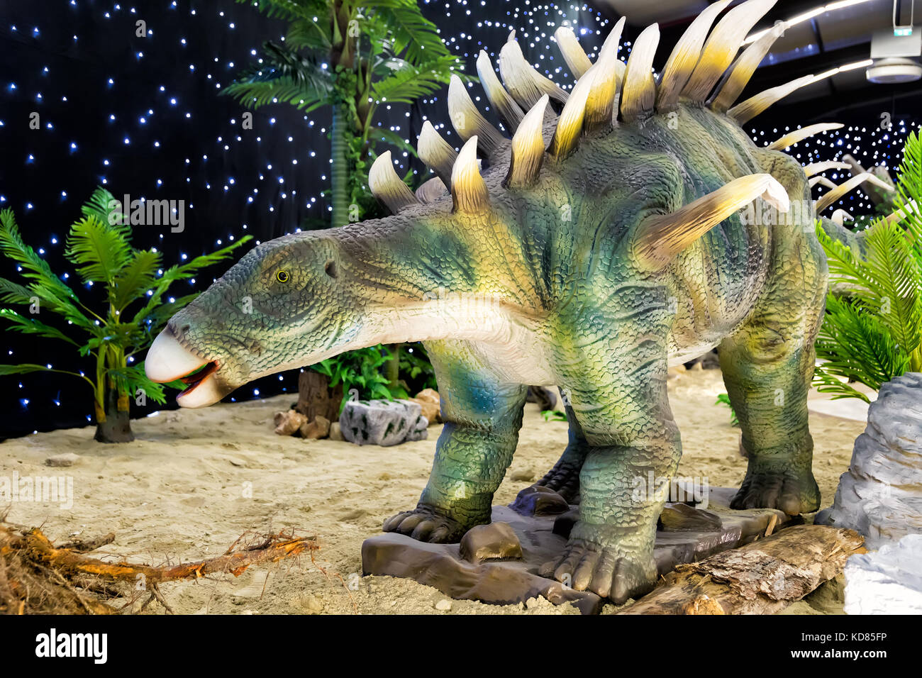 realistic of beautiful dinosaur model in the theme park in Thessaloniki ...