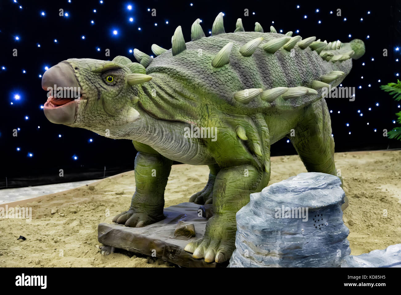 realistic of beautiful dinosaur model in the theme park in Thessaloniki ...