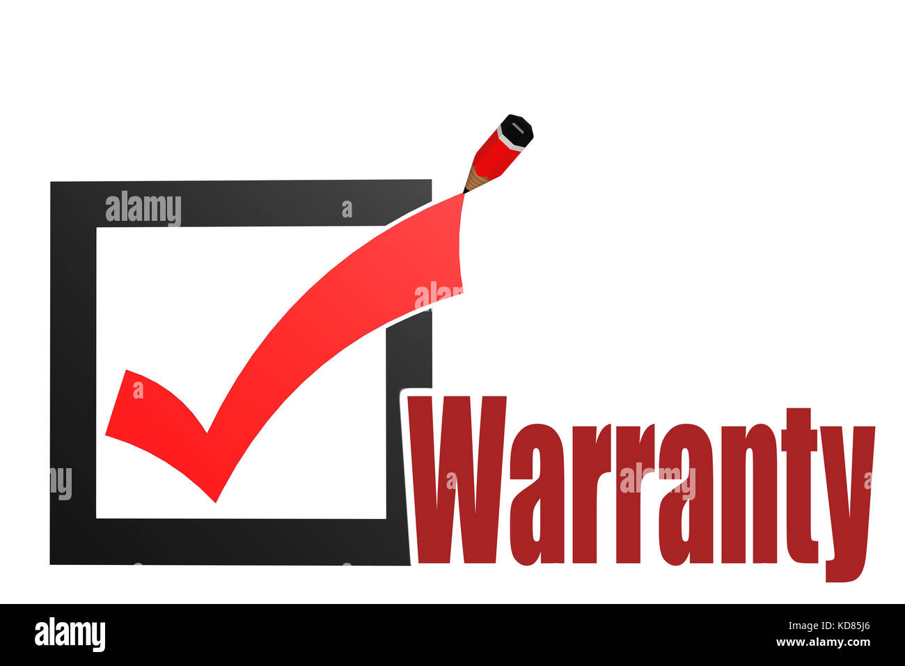 Check mark with warranty word image with hi-res rendered artwork that ...