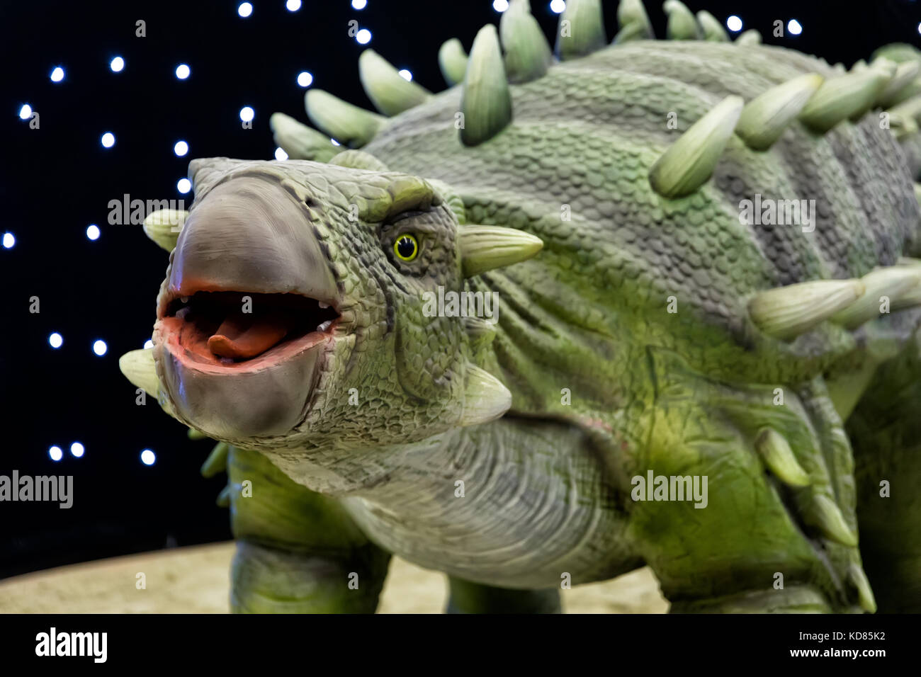 realistic of beautiful dinosaur model in the theme park in Thessaloniki ...
