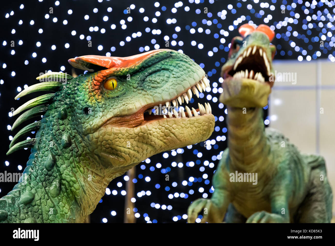 realistic of beautiful dinosaur model in the theme park in Thessaloniki ...