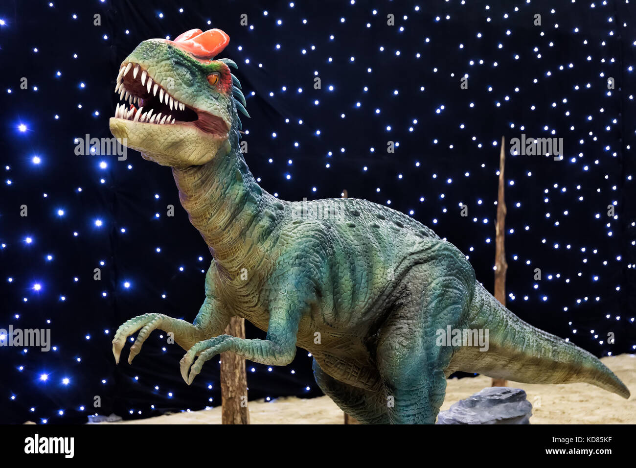 realistic of beautiful dinosaur model in the theme park in Thessaloniki ...