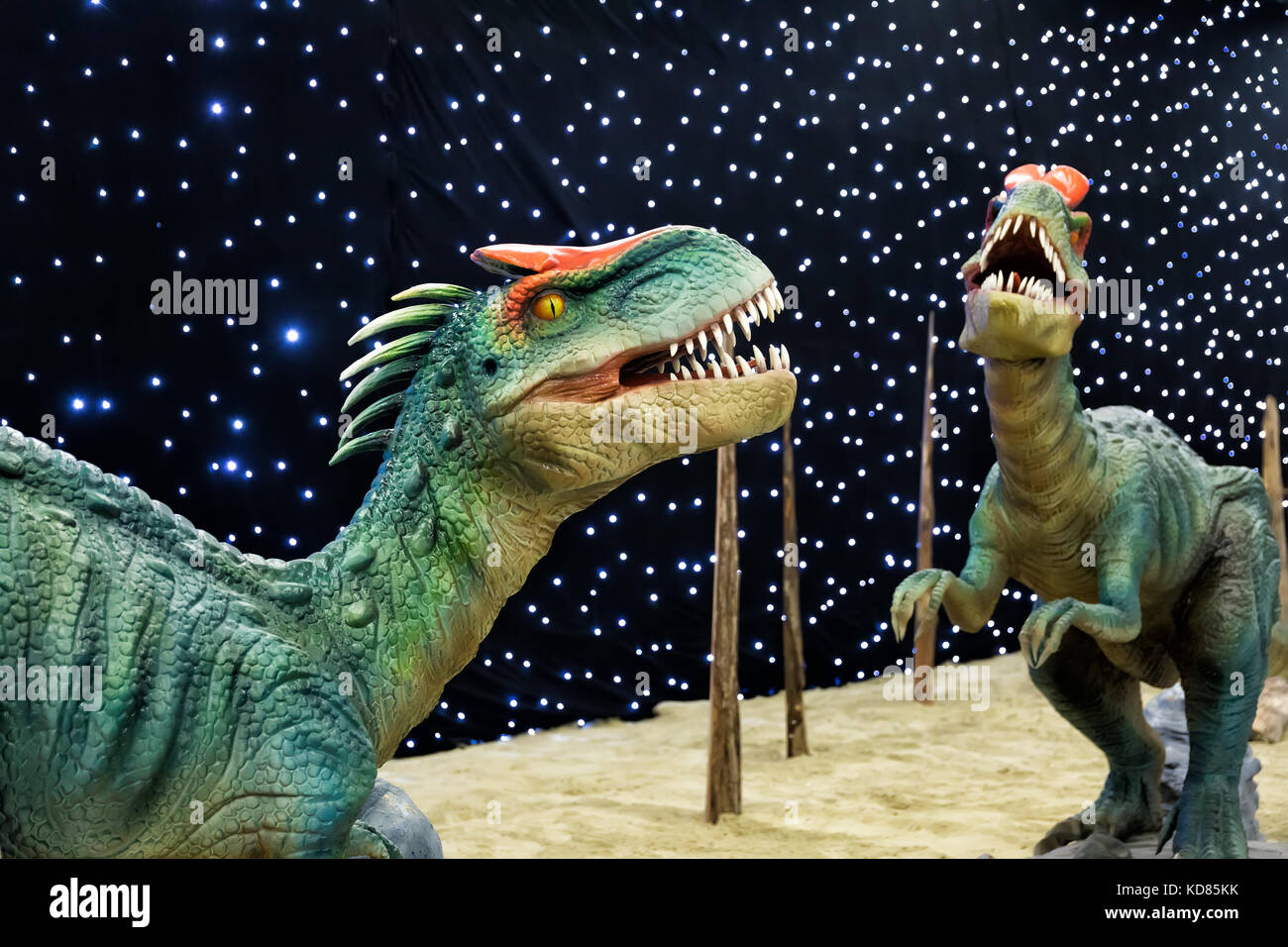realistic of beautiful dinosaur model in the theme park in Thessaloniki ...