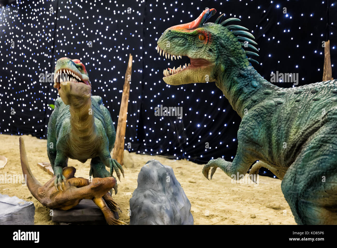 realistic of beautiful dinosaur model in the theme park in Thessaloniki ...