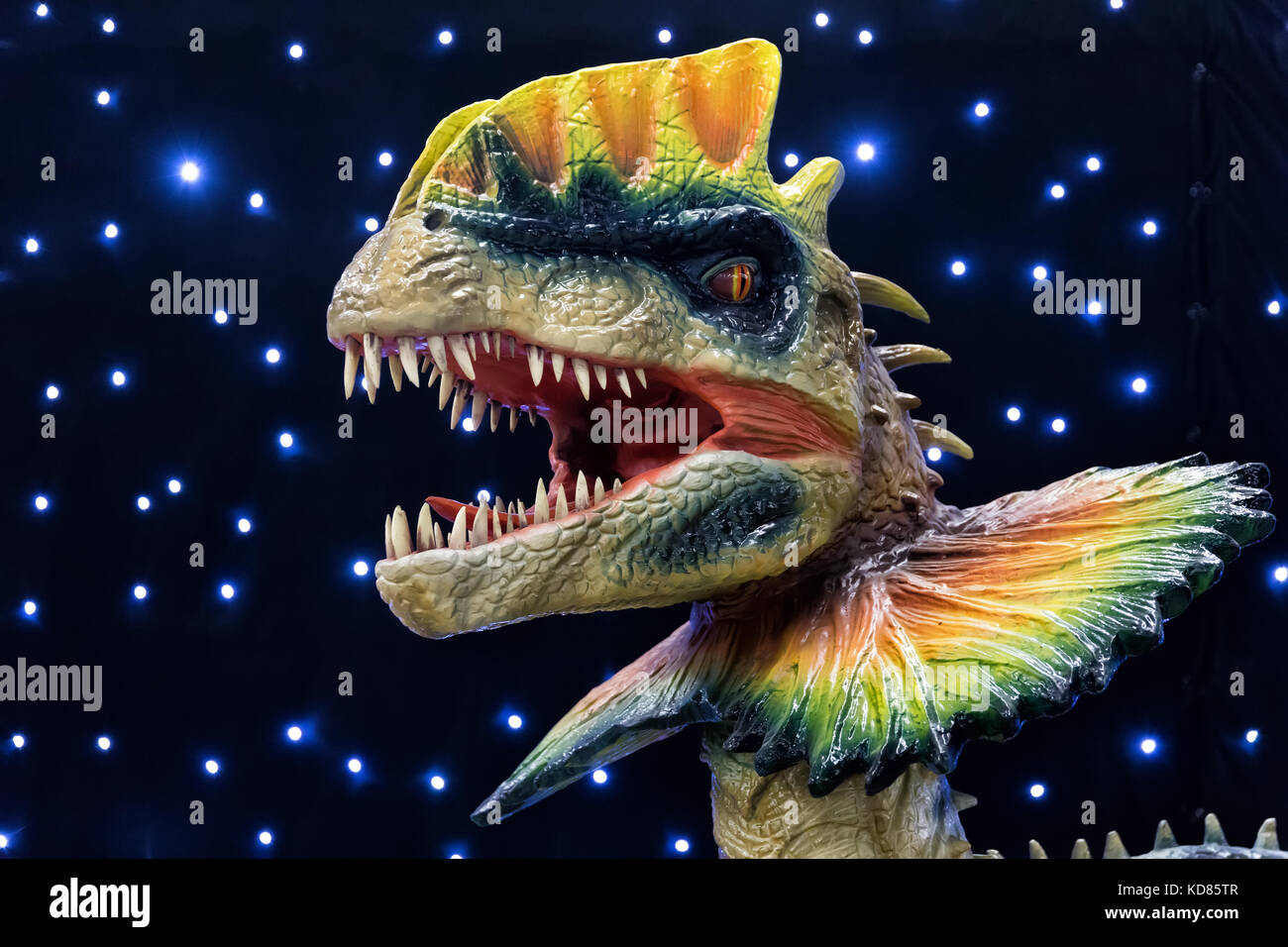realistic of beautiful dinosaur model in the theme park in Thessaloniki ...