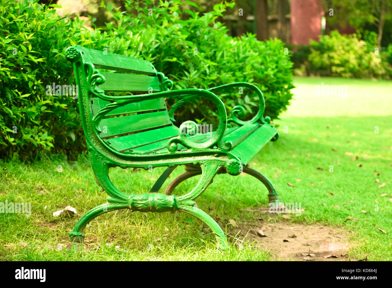 chair in park Stock Photo - Alamy