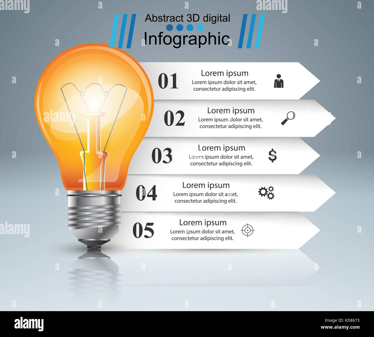 Bulb, light, paper infographic Stock Vector Image & Art - Alamy