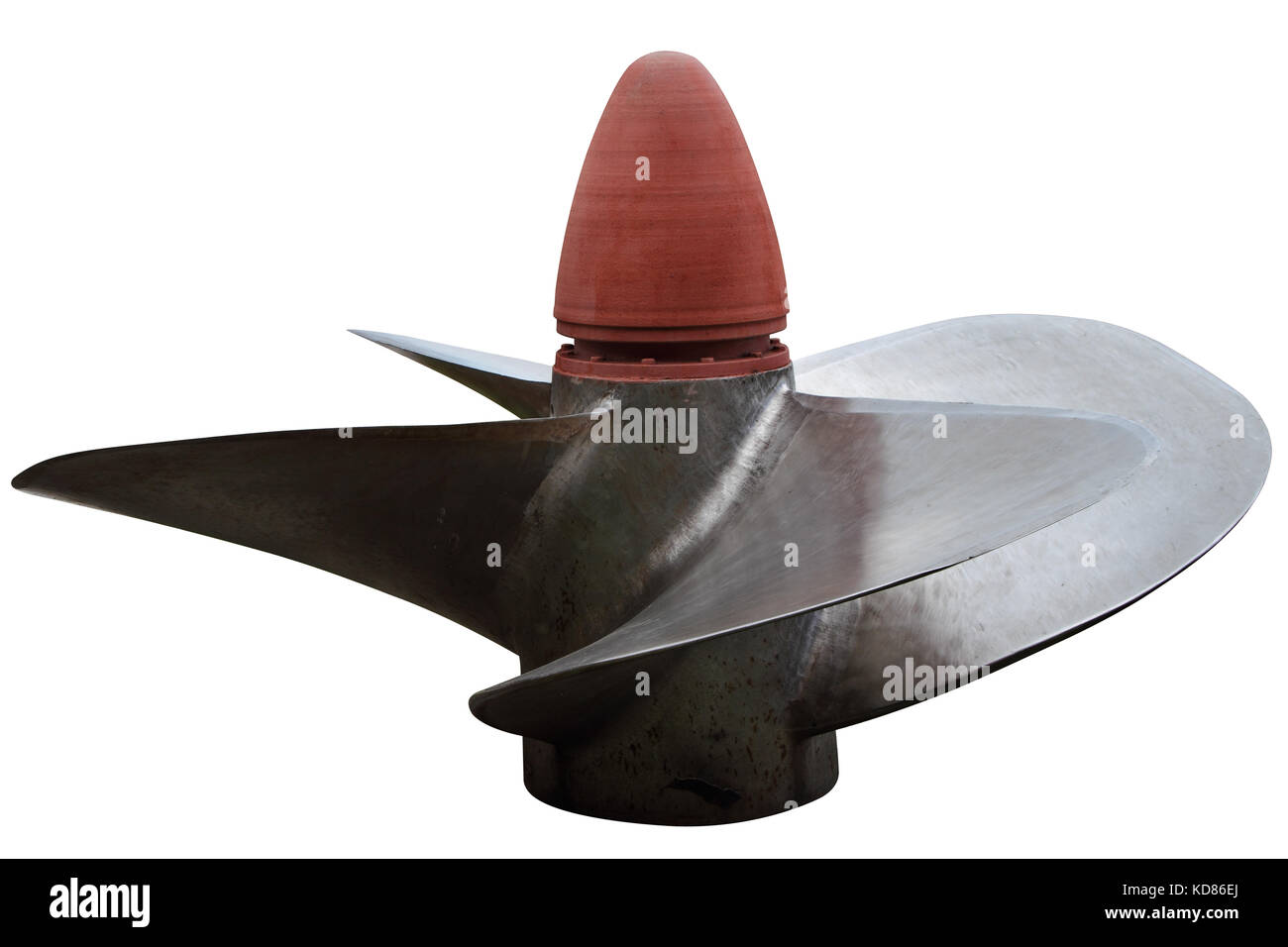 Large ship screw isolated on white background Stock Photo - Alamy