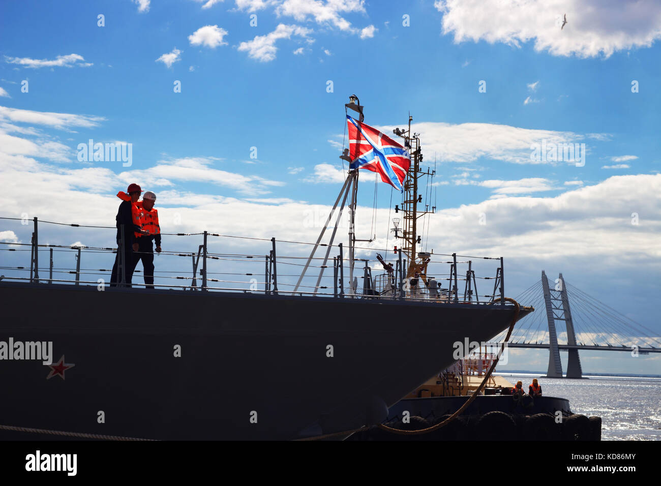 Military ship ready to sail Stock Photo - Alamy