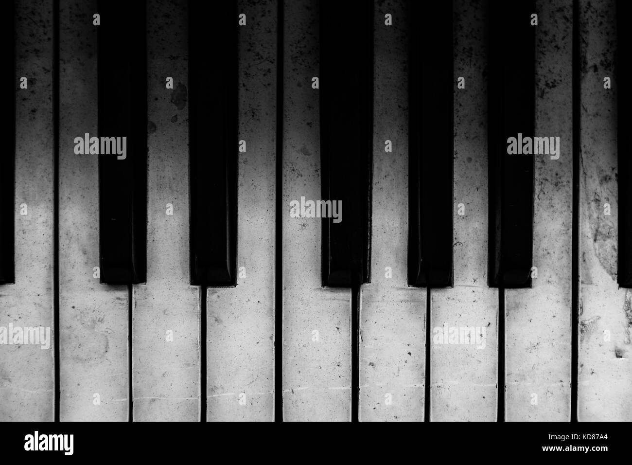 Detail shot of an old piano's keyboard keys Stock Photo - Alamy