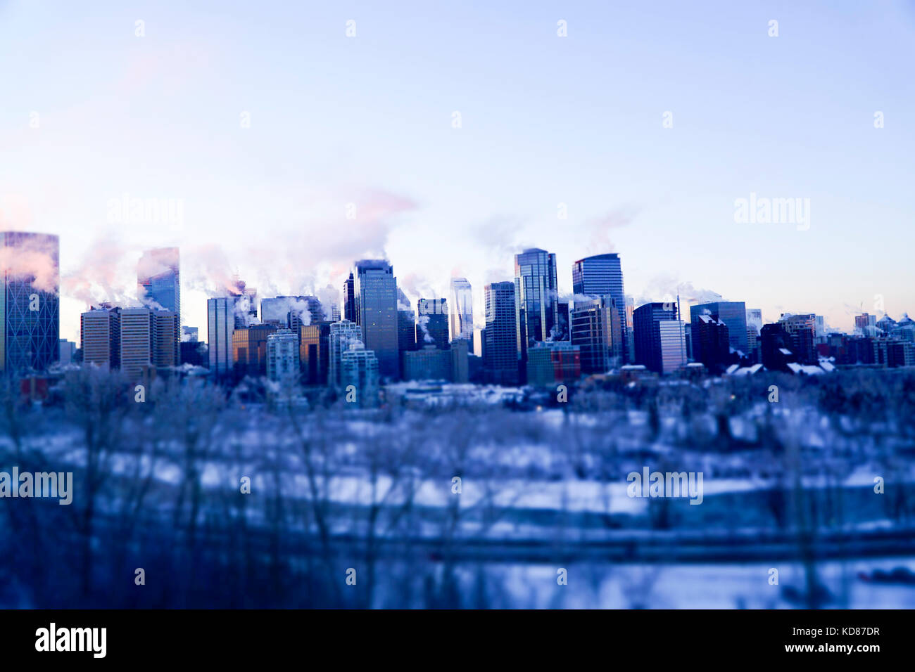 Calgary Downtown Panorama in Winter Stock Photo - Alamy