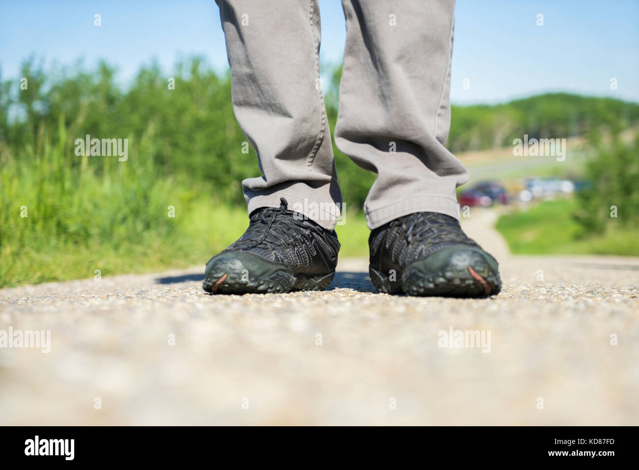 Walk in the park to keep fit and healthy with Sneakers Stock Photo - Alamy